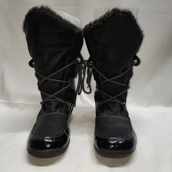 Sporto | Shoes | Sporto Sarah Faux Fur Fleece Lace Up Rubbernylon Black ...